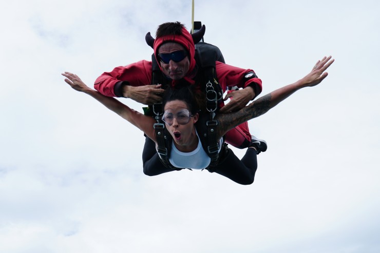 Look, up in the sky: Mount’s first lady goes skydiving to celebrate Go ...