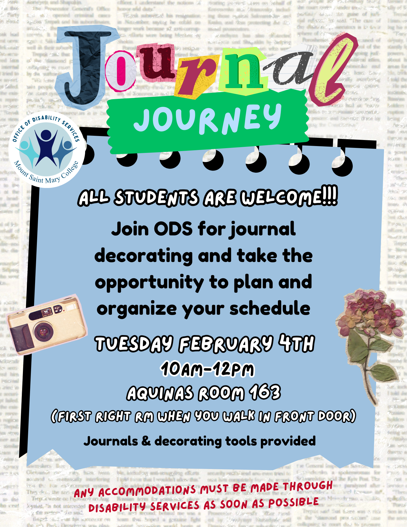 Journal Journey - Mount Saint Mary College
