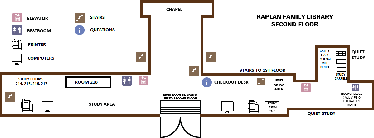 Library Map | Mount Saint Mary College